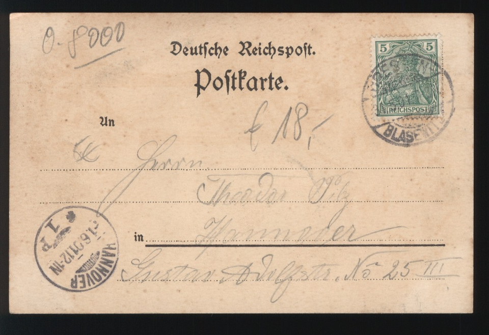 #1806 AK Litho Gruss aus dem Schillergarten zu Blasewitz Dresden ...