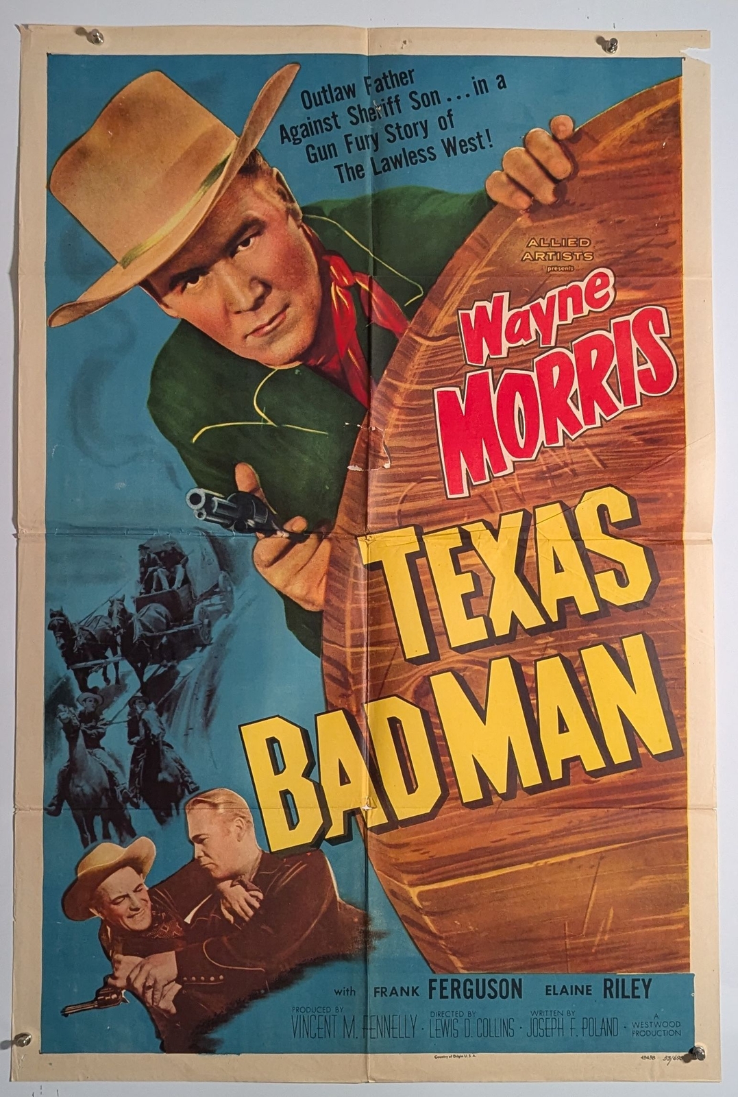Western TEXAS BADMAN 1953 Original 1sh Movie Poster Wayne Morris, Frank ...