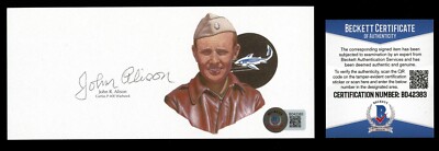 John Alison (d2011) signed autograph auto 3x7 litho cut AVG Flying ...