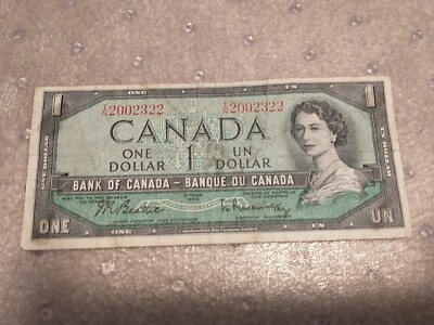 Canada 1 Dollar 1954 56 Birthday Serial Number March 22 2002 2002322 ...