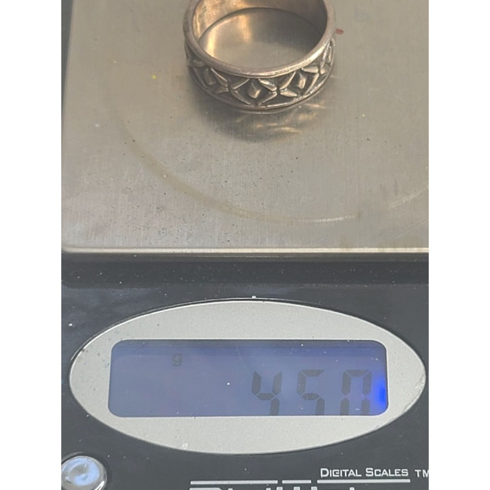 New Sterling Silver 925 Geometric Pattern Band Ring Size 7 4.5 g | eBay