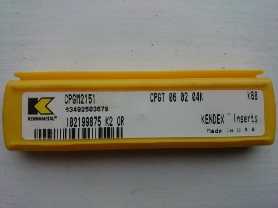 5 Kennametal carbide inserts CPGT 06 02 04 K K68 ( CPGT060204 K ...