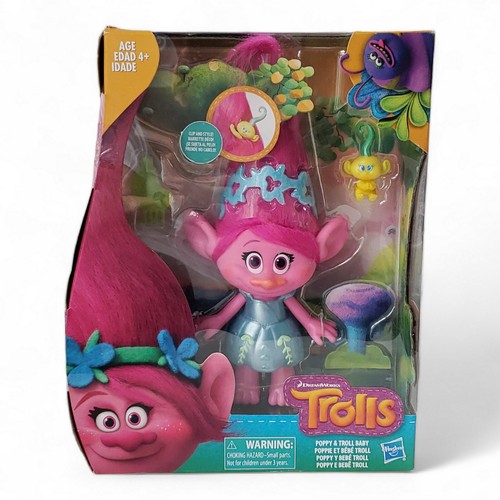 Dreamworks Trolls Poppy, Troll Baby & A Mr. Dinkles Shaped Comb Ages 4 ...