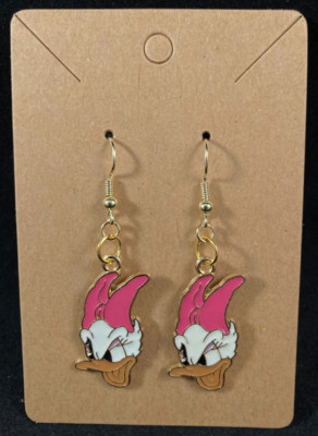 Disney Inspired - Angry Daisy Duck - Earrings - Dangle - Gold Hooks ...