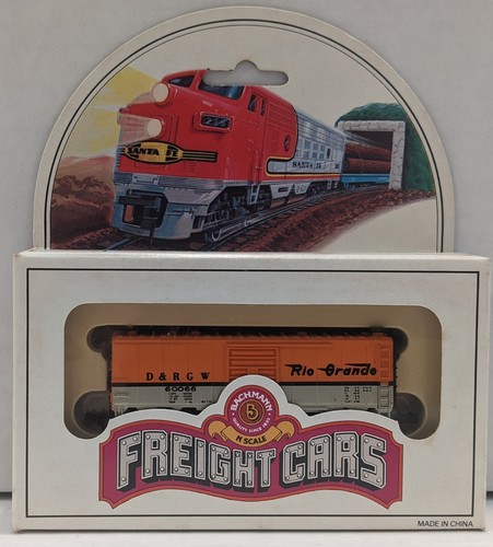 N Scale RIO GRANDE 41' Steel Box Car BACHMANN Model Train Freight Car ...