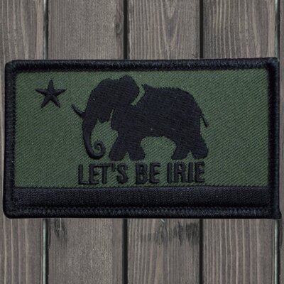 LET'S BE IRIE Elephant Patch - Irie California Flag, Olive Green and ...