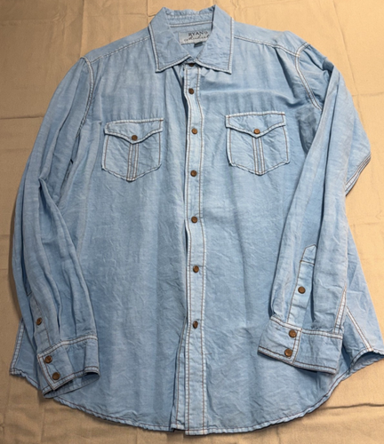 Ryan Michael Linen Cotton Silk Blend Snap Up Men’s Size XL Beautiful ...