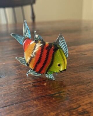 Multi-colored Glass Fish Figurine | eBay