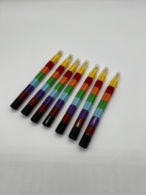 18 Pieces Stackable Crayons,12 Colors Stacking Crayons Party Favors | eBay