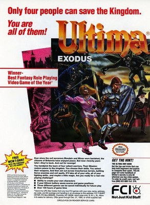 Ultima Exodus NES Original 1989 Ad Authentic Nintendo RPG Video Game ...