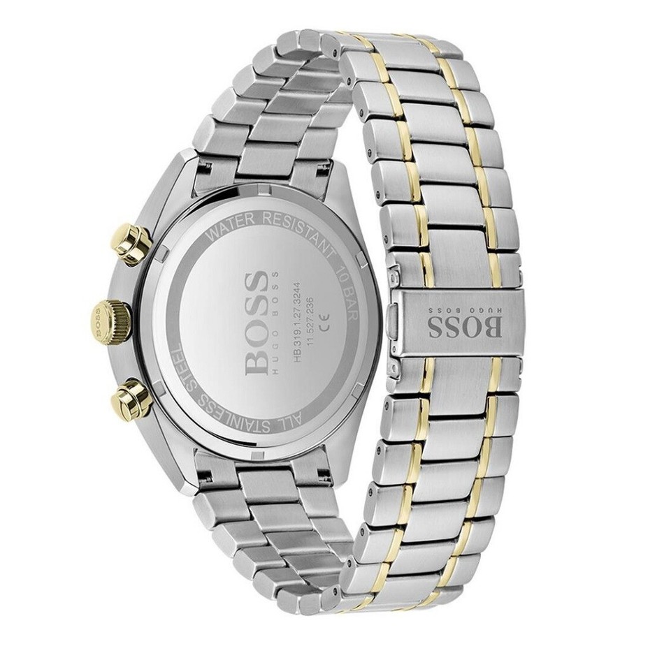 BOSS MENS WATCH 1513878 STAINLESS STEEL TWO TONE STRAP & GREEN DIAL ...