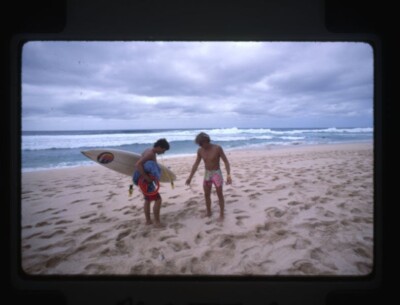 North Shore Matt Adler surfboard on beach surf movie Original 35mm ...