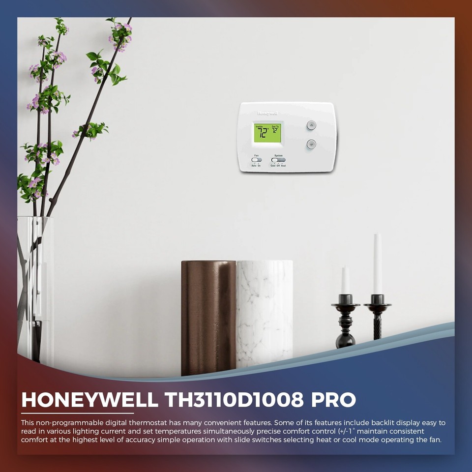 Honeywell TH3110D1008 Pro Non-Programmable Digital Thermostat White ...