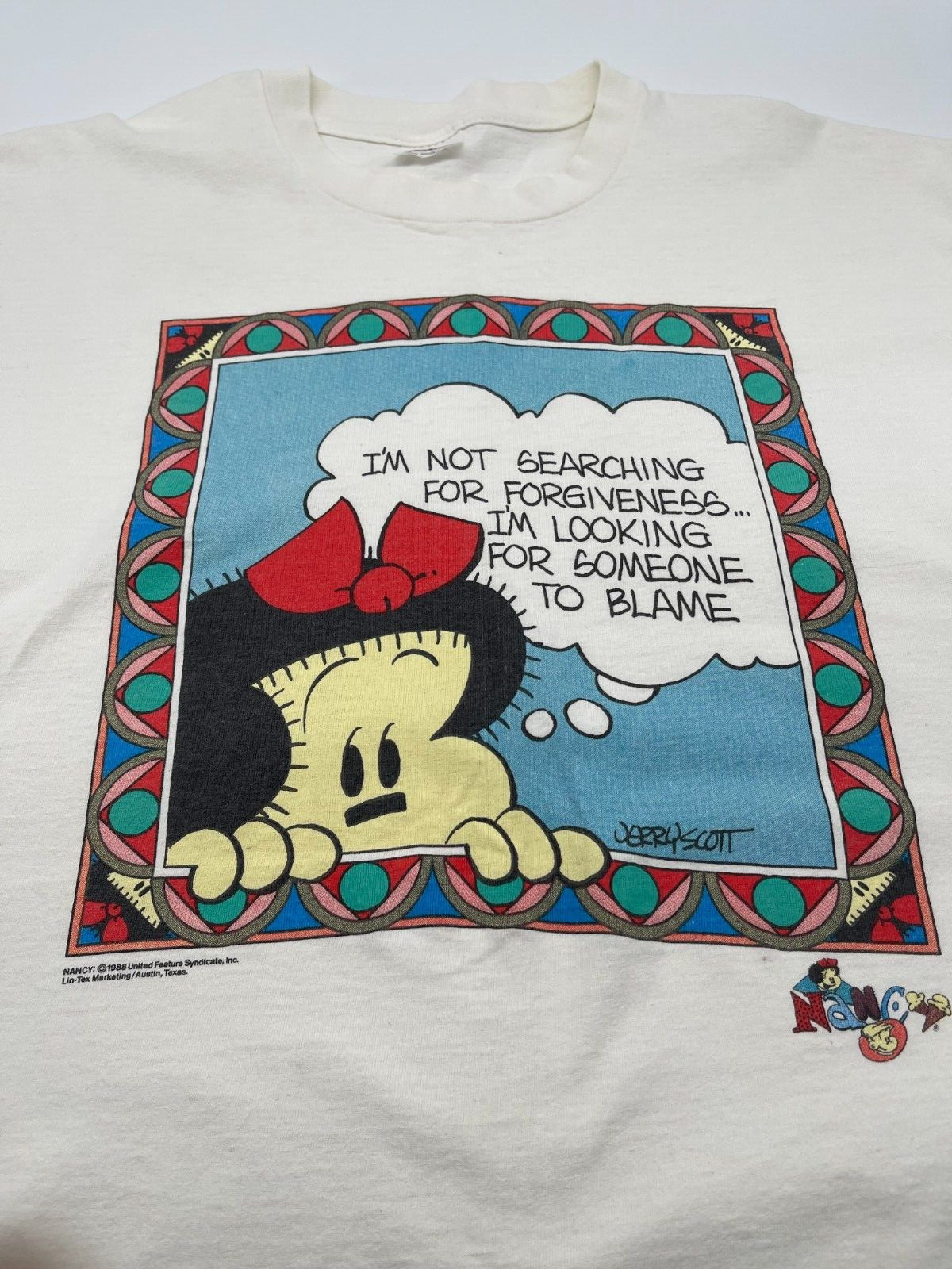 NANCY BY JERRY SCOTT COMIC STRIP SINGLE STITCH WHITE … - Gem