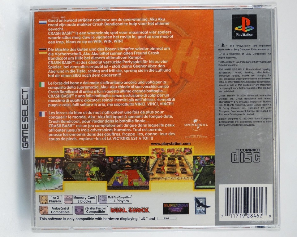 Crash Bash Bandicoot playstation 1 2 3 one PS1 PS2 PS3 Pal - Complete ...