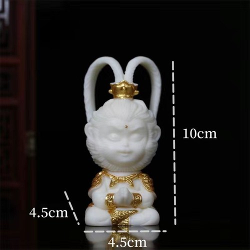 Tagua Nut Monkey King Statue Sun Wukong Buddha Decor Figurine Home ...