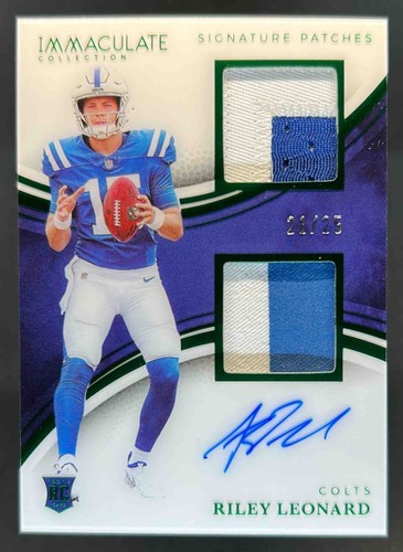 2025 Immaculate Riley Leonard Signature Patches Rookie Emerald RC Auto ...