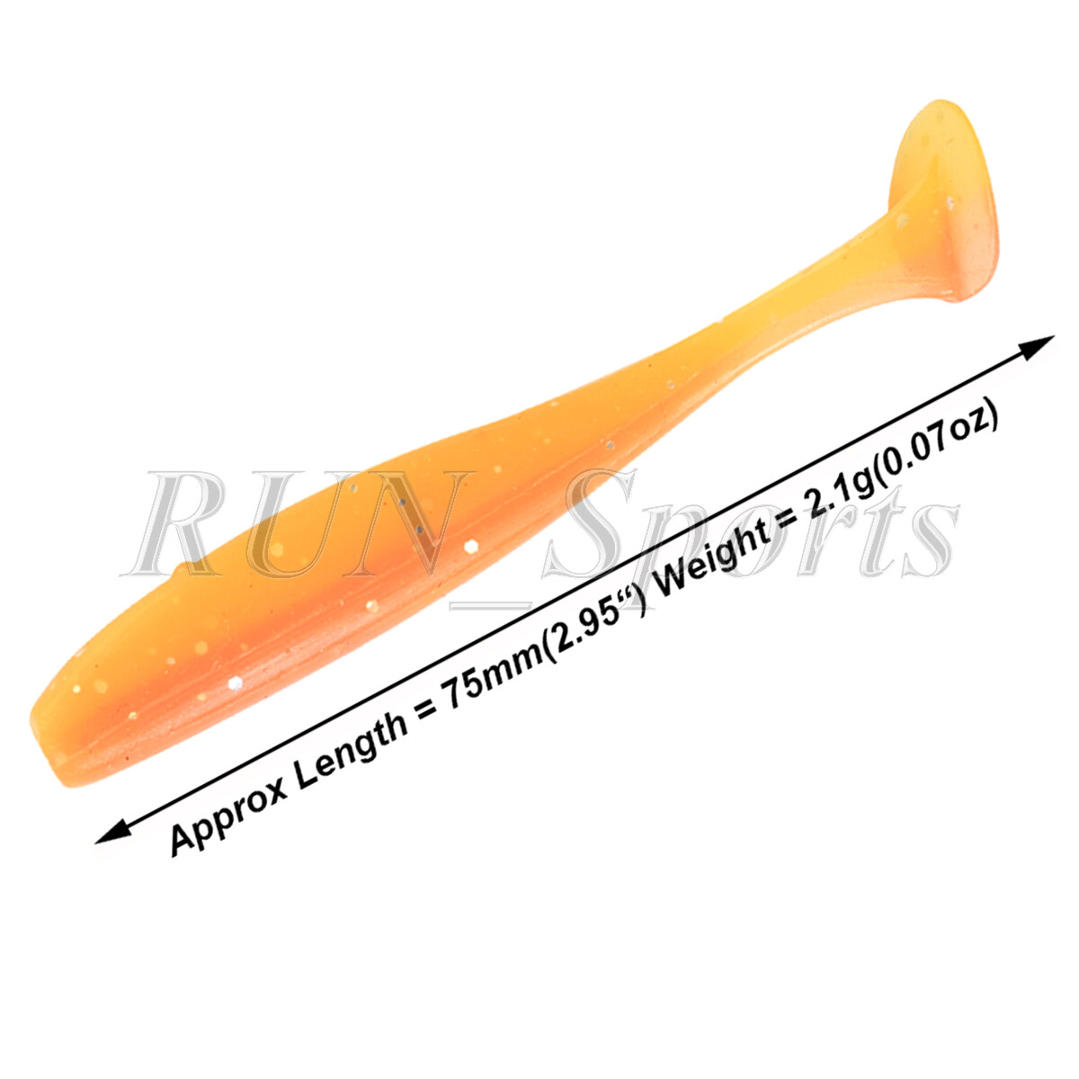 100pcs/kit 75mm Fake Shad Paddle Tail Worm Soft Fishing Lure Jig Bait ...