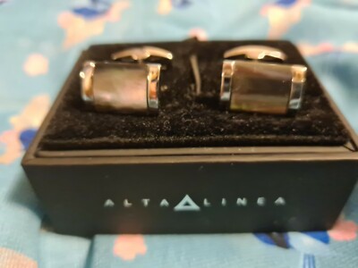 Light Stone Cufflinks By Alta Linea, Brand New In Box, Silver colour ...