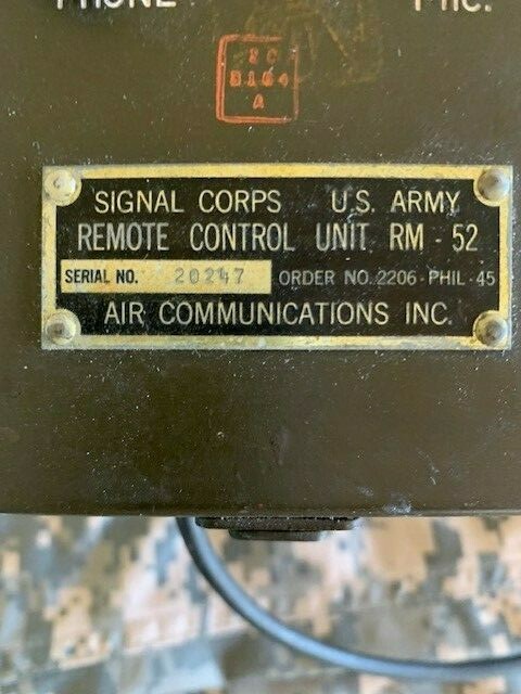 U.S. Army RM-52 Signal Corp Remote Control Unit-Complete | eBay