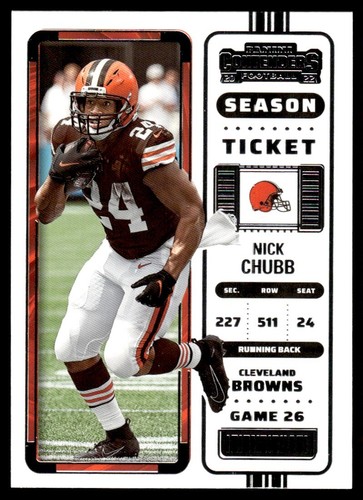 2022 PANINI SEASON TICKET NICK CHUBB CLEVELAND BROWNS #24 | eBay