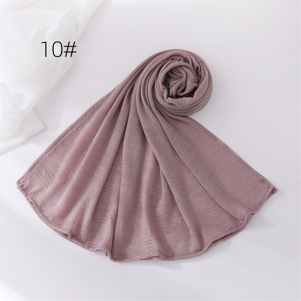 Solid Color Scarves Wrinkled Headscarves Shawls and Wraps Jersey Ladies ...