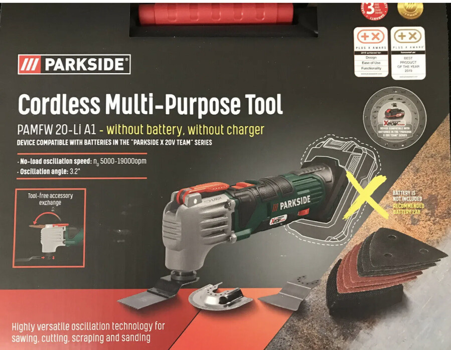 Parkside Cordless Multi-Purpose Tool 20V With 20v 2Ah Battery And ...