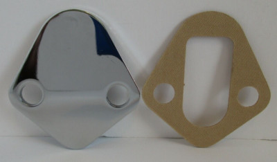 SB Ford 289 302 351W Chrome Fuel Pump Block Off Plate With Gasket Small ...