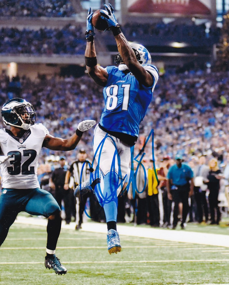 CALVIN JOHNSON SIGNED AUTOGRAPH 8X10 PHOTO DETROIT LIONS | eBay