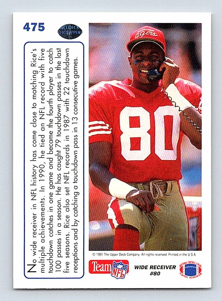 1991 Upper Deck Card #475 Jerry Rice MVP | eBay