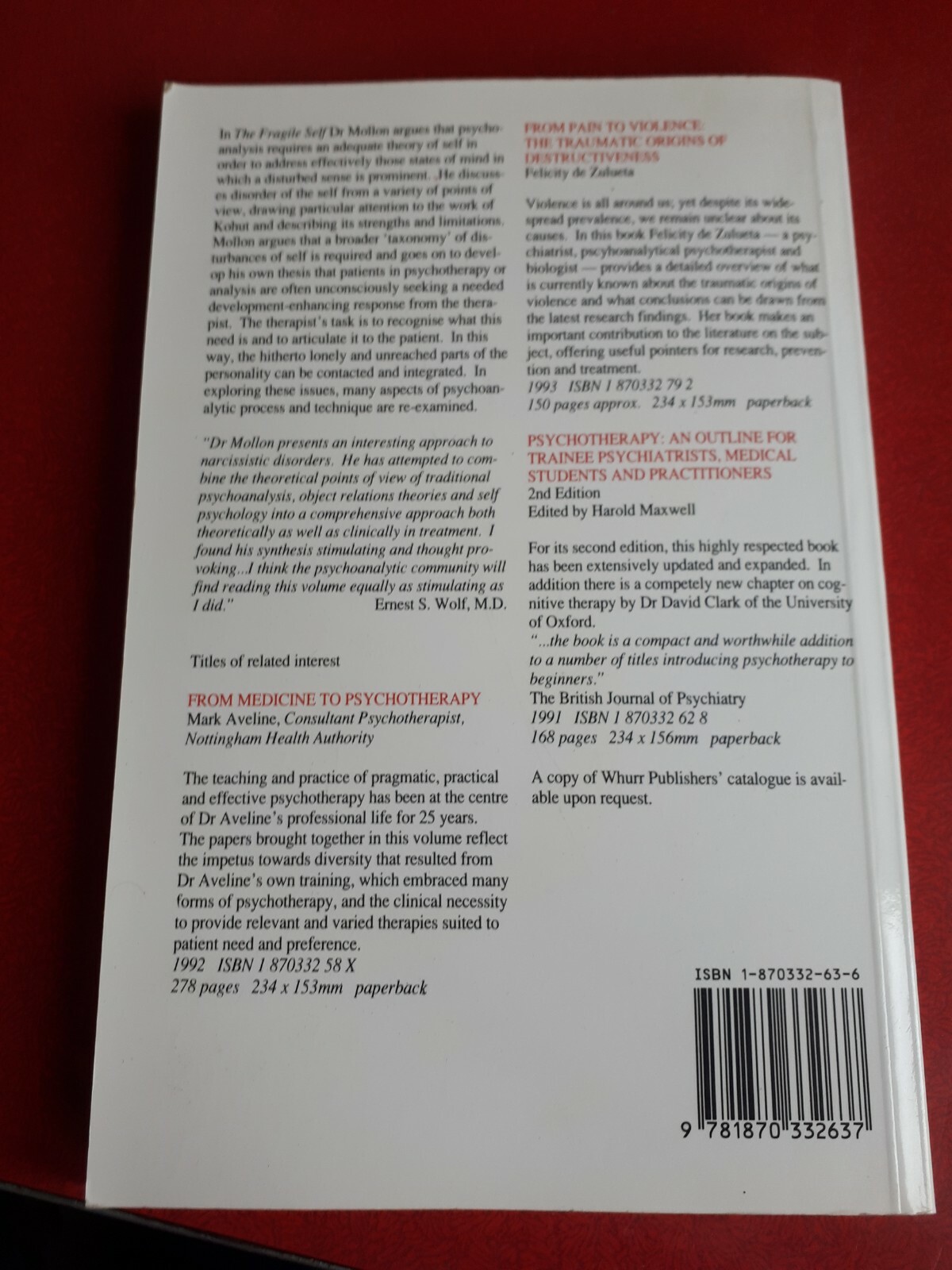 The Fragile Self: The Structure of Narcissistic Disturbance by Phil ...