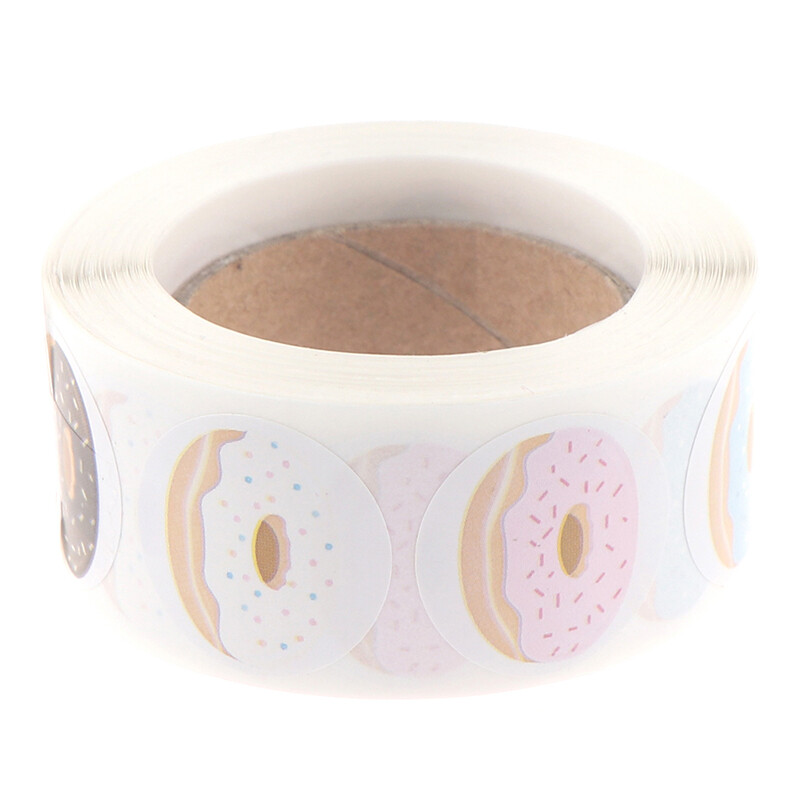 500pcs Doughnut Stickers 8 Designs Delicious Cake Bread Baking Labels ...