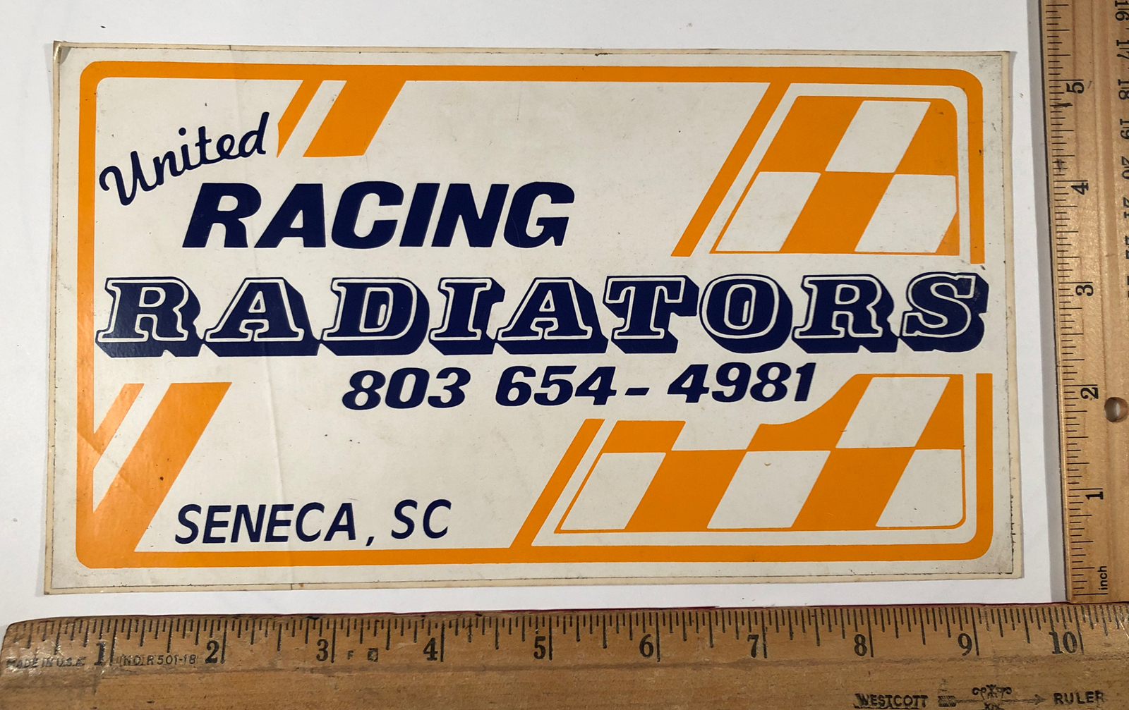Vintage United Racing Radiators Decal Bumper Sticker NHRA Seneca South ...