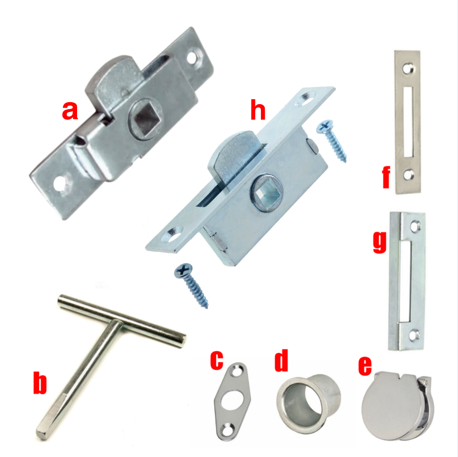 Budget Lock Square Key Latch Keeps Escutcheon Keyhole Taper T-Key Parts ...