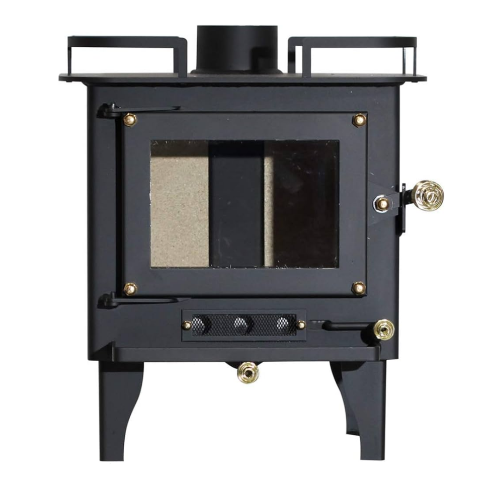 GRIZZLY Cubic Mini Heating Fire Wood Stove 18,000 BTU CB-1210-BL Made ...