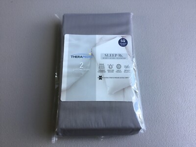 Bed Bath Beyond Therapedic SleepRX Wrinkle Resistant 2 Pillowcases Gray #369W | eBay