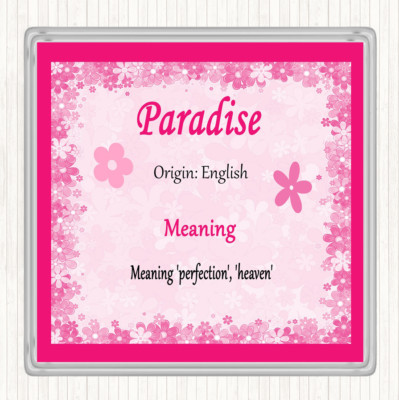 Paradise Name Meaning Drinks Mat Coaster Pink | eBay UK