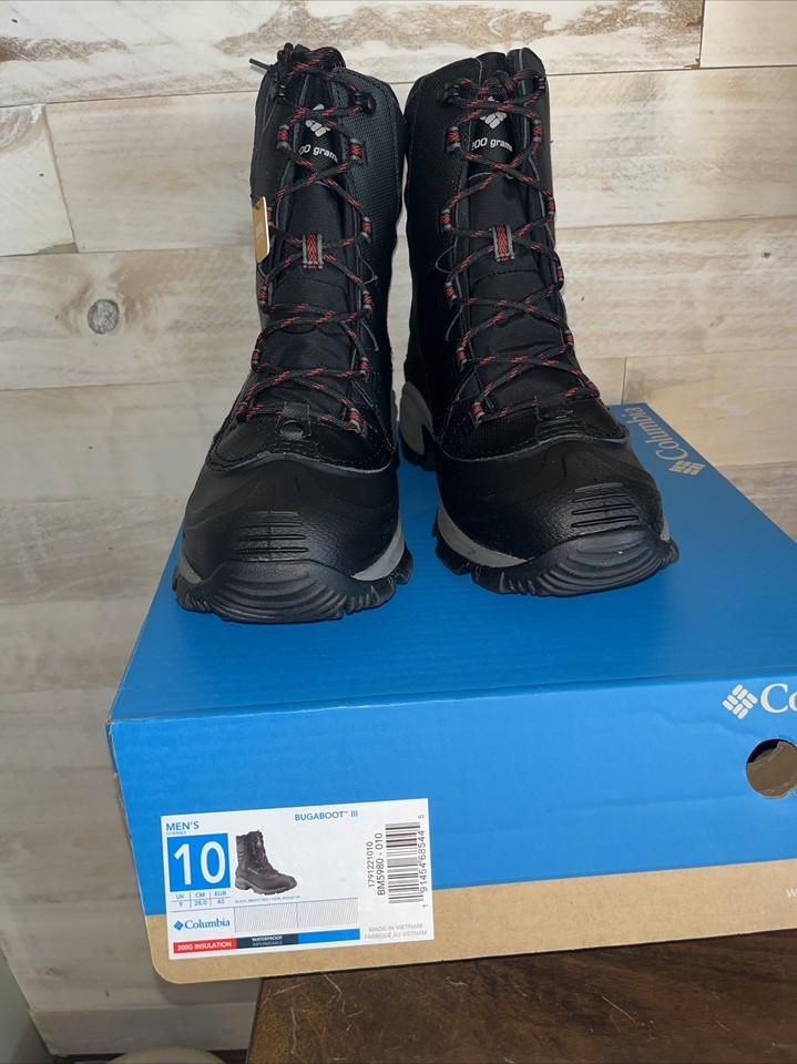 Columbia Bugaboot III Men’s Snowboots Techlite - US size 10 - Black ...