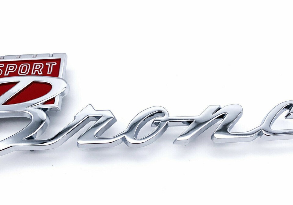 Pair Ford Bronco Fender Emblems Red Fill For 1967-1977 Ford Bronco ...