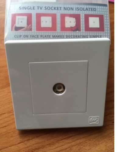 MK Avant 33520 WHI Single TV Aerial Wall Socket Co axial White ...