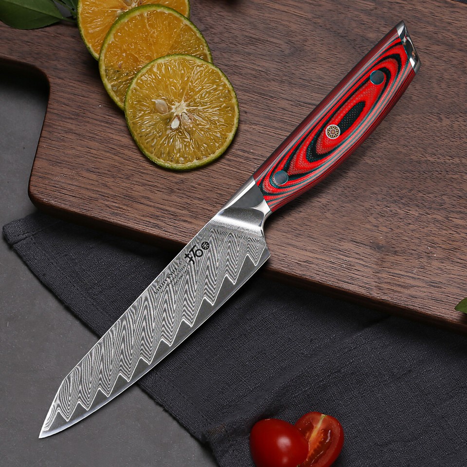 Japanese 5in Utility Knife Japan VG10 Damascus Steel Kitchen Cooking ...