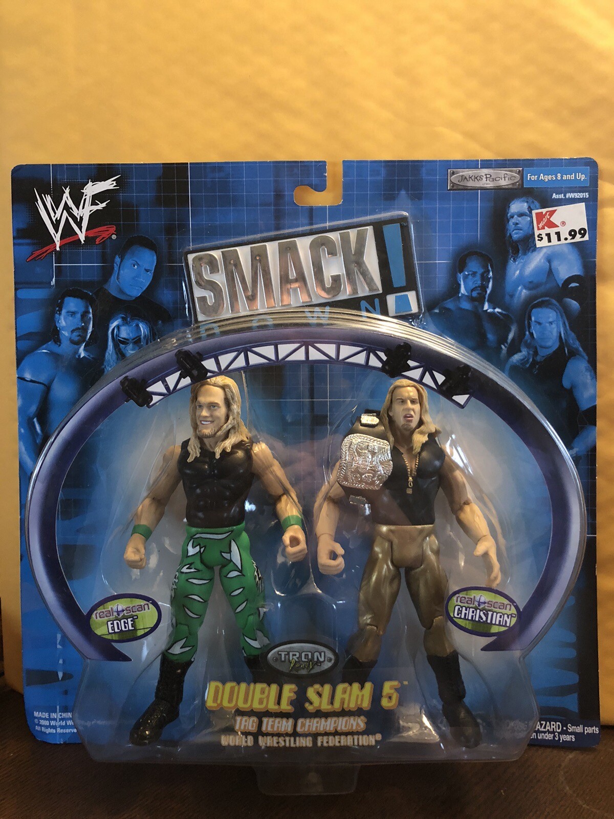 WWF 2000 Edge & Christian Double Slam 5 SMACK DOWN 2 Pack Action ...
