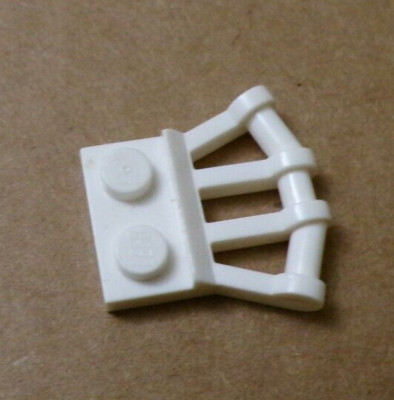 Lego x1 White Modified 1x2 Plate With Three Angled Handles, 92692 (028 ...