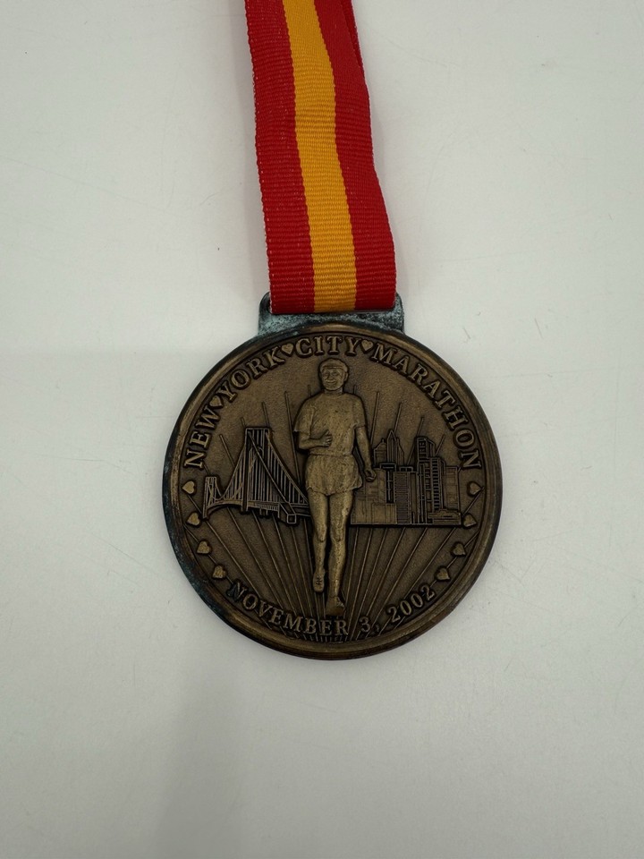 2002 NYC New York MARATHON MEDAL FRED LEBOW Abbott World Marathon Major ...