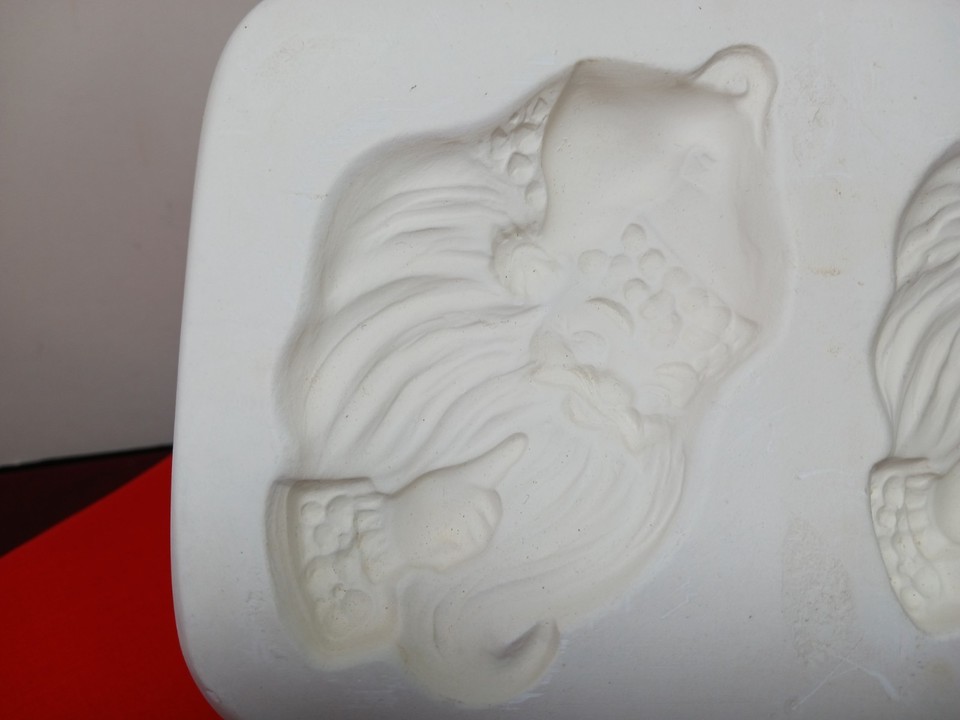 LEFAUVE CERAMIC FLAT MOLD - CASTS 2 SANTA CHRISTMAS ORNAMENTS AT ONE ...