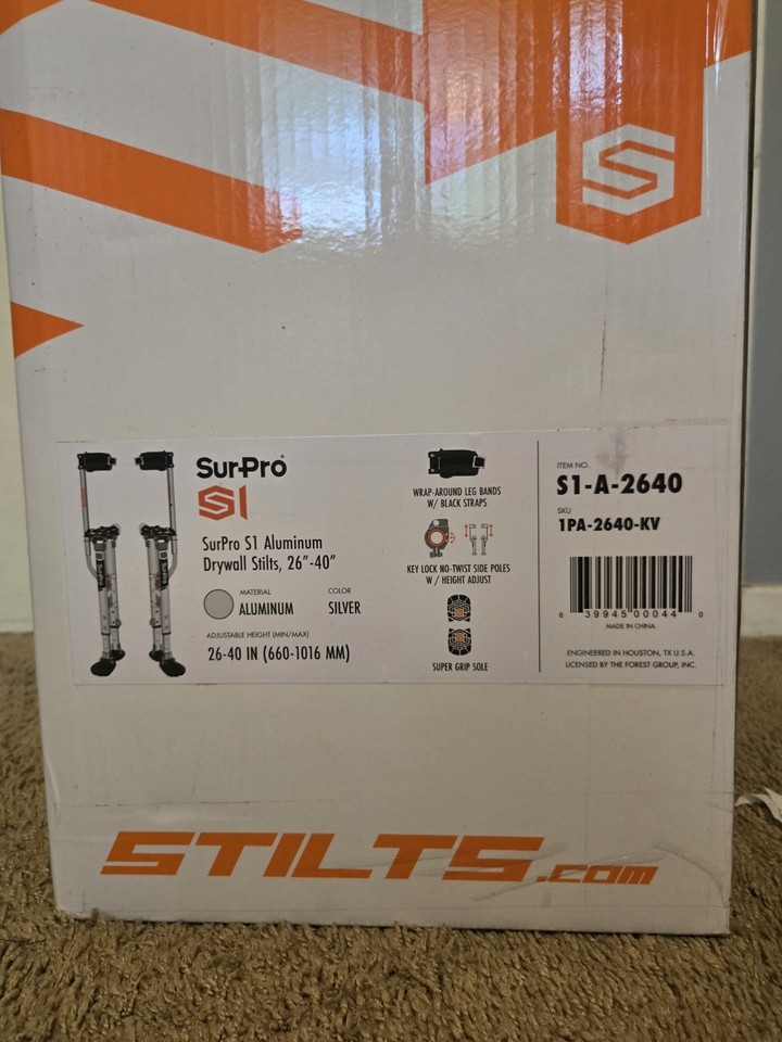 SurPro S1 Quad Lock Single Leg Support Aluminum Drywall Stilts 26-40 in ...