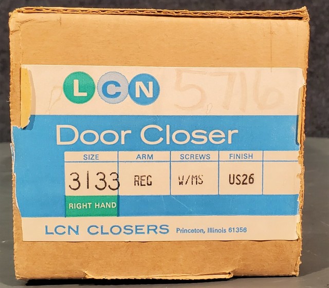 LCN 3133 Door Closer and HO Track Arm Aluminum Finish RH Us26d Small ...