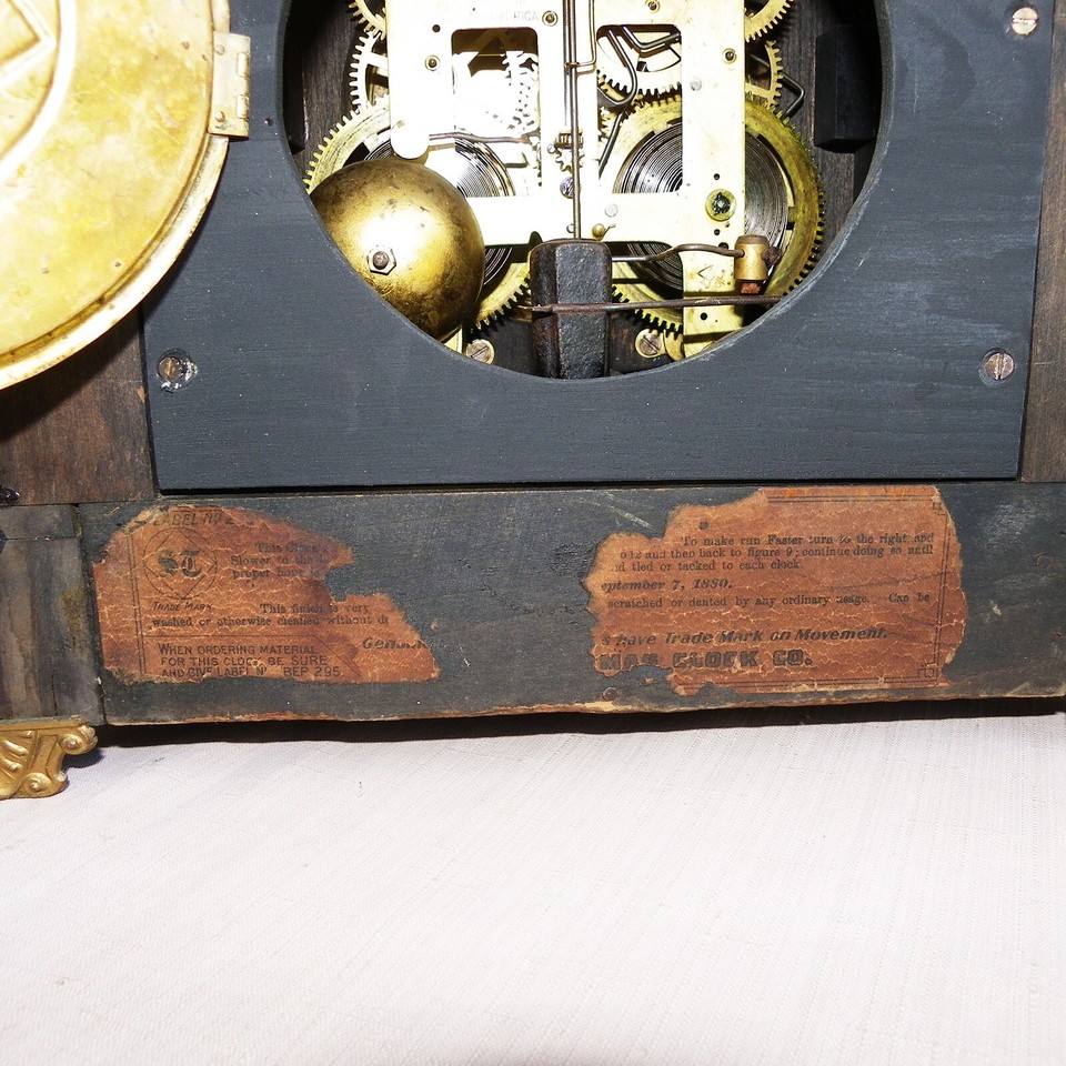 RARE ANTIQUE SETH THOMAS MODEL "TYNE" MANTEL CLOCK C/1904 8 DAY W/KEY ...