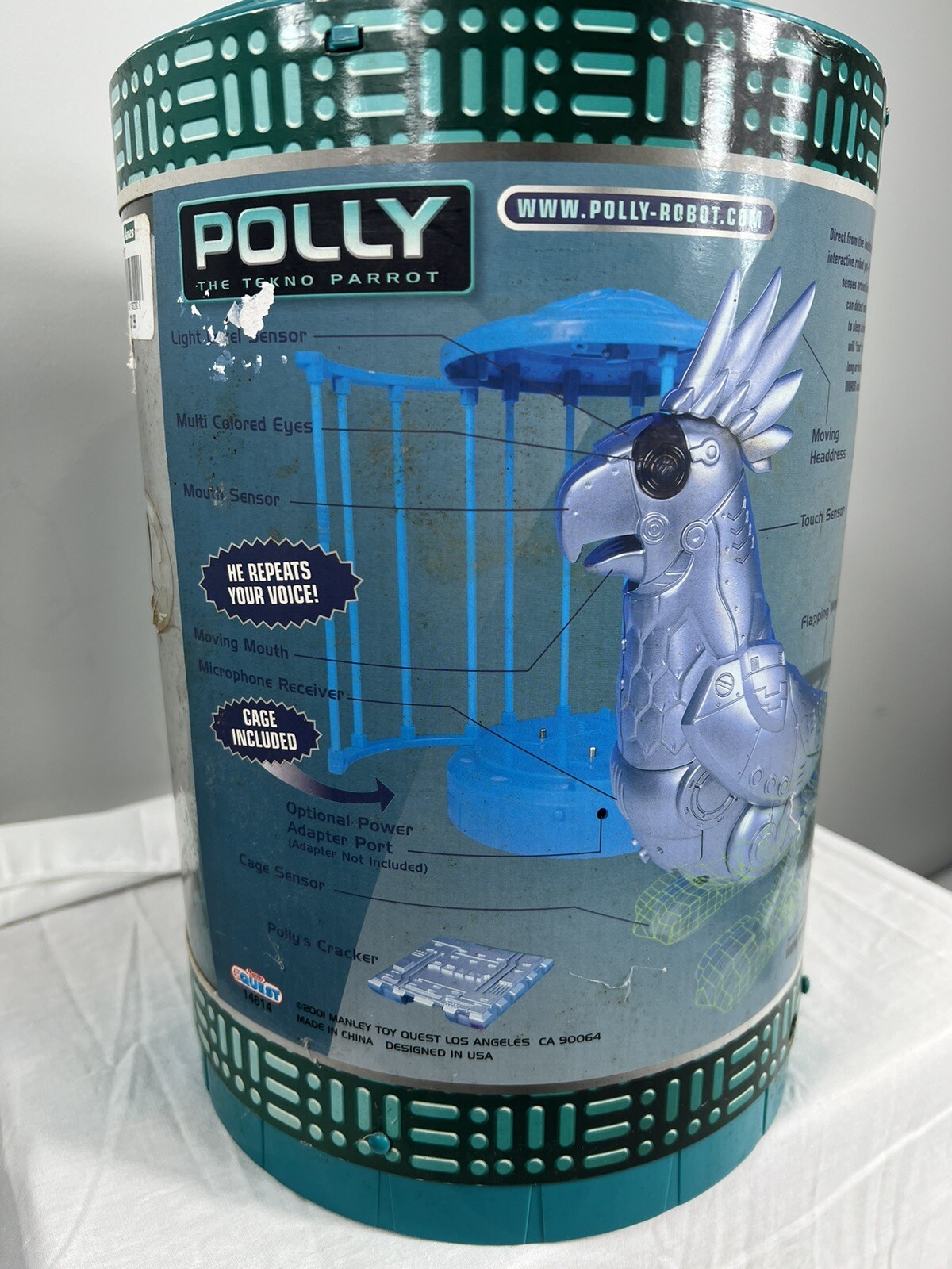 NOS Vintage Polly The Tekno Parrot Interactive Talking Bird Manley ...