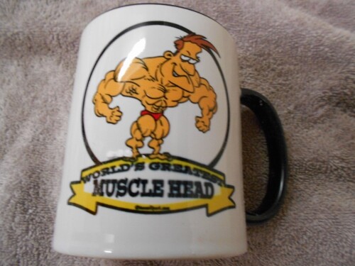 3dRose Funny Worlds Greatest Muscle Head Men Cartoon Two Tone Mug, 11 ...